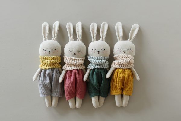Bunny doll with muslin pants - Pepita Calabaza